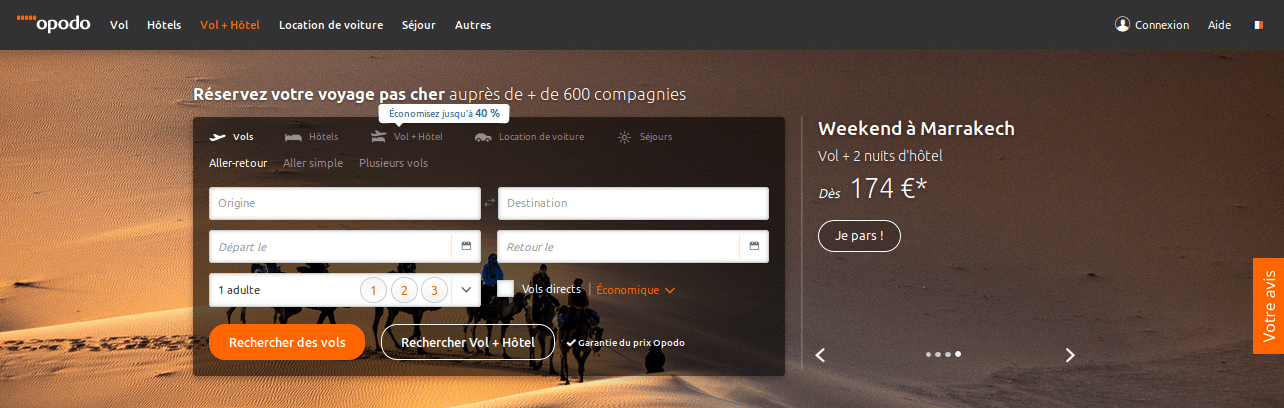 Code promo Opodo : 15€ réduction pour les billets d'avion | Air Vacances