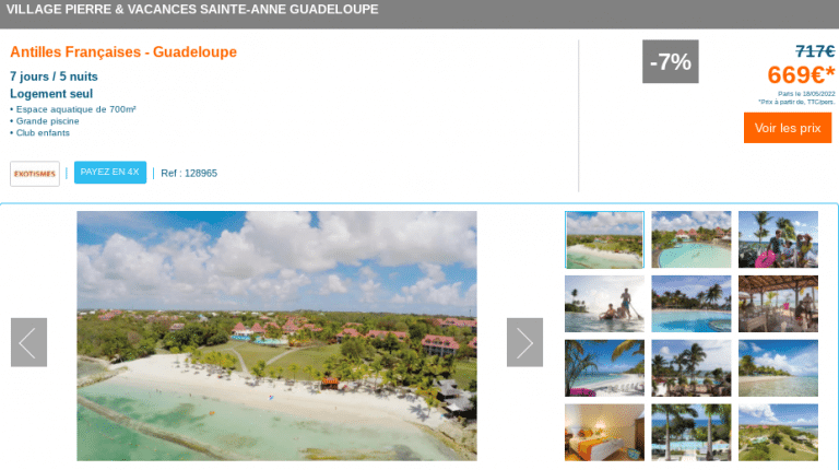 Séjour Guadeloupe demi pension vol + hotel 664€ | Air Vacances