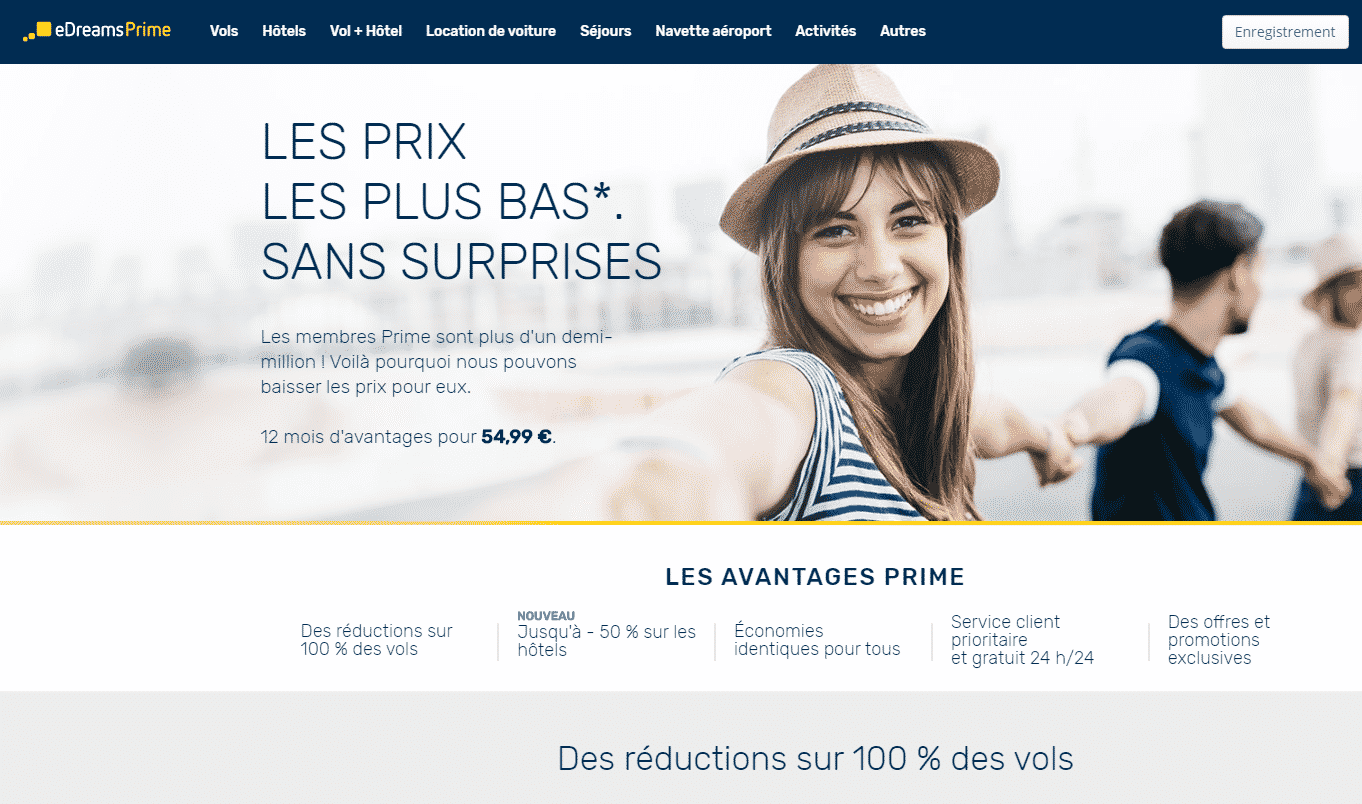 Edreams Prime : Réduction sur 100% des vols | Air Vacances